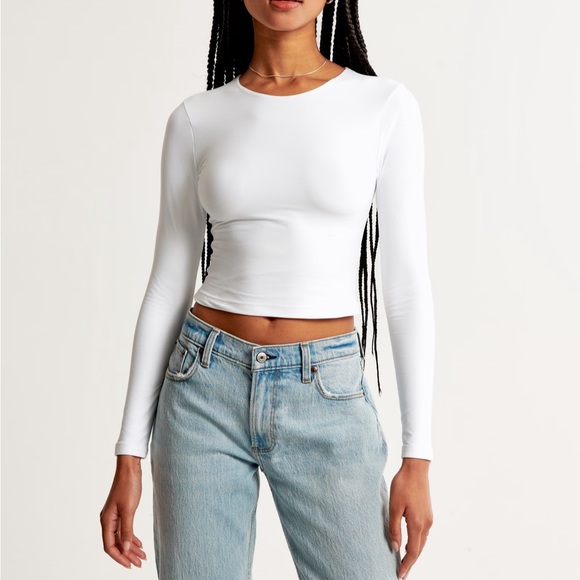 Abercrombie & Fitch | Tops | Af Soft Matte Seamless Longsleeve Cropped Crew Top | Poshmark